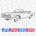 Chevrolet Impala SS Convertible 1966 3QTR Car SVG Clip Art Graphic Art ...