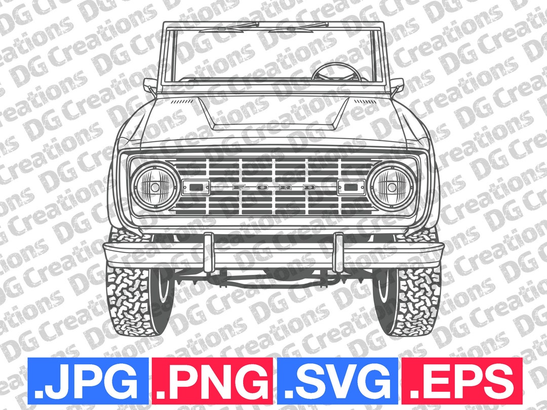 Ford Bronco Classic Front Car SVG Clip Art Graphic Art Instant - Etsy