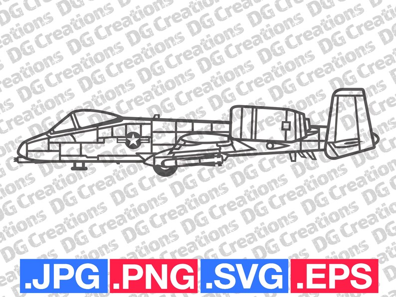 A-10 Thunderbolt Fighter Jet Plane Modern Airplane Side SVG - Etsy