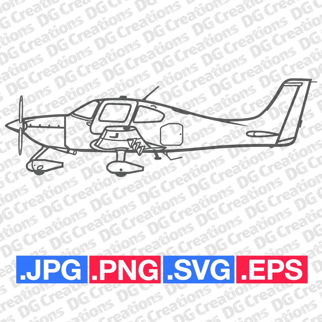 Cirrus SR20 Airplane Side Plane SVG Clip Art Graphic Art Instant ...