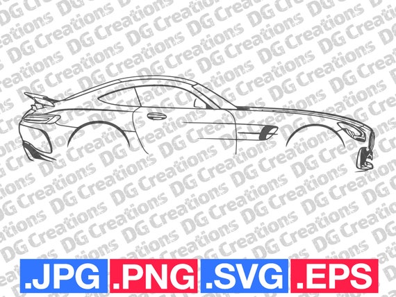 Mercedes GT R Coupe Sportscar Car SVG Clip Art Graphic Art - Etsy