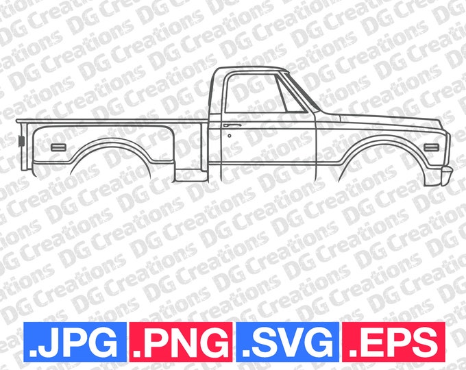 SVG GMC Pickup Truck 1970 Grill Silhouette Cut Files Designs, Clip Art ...