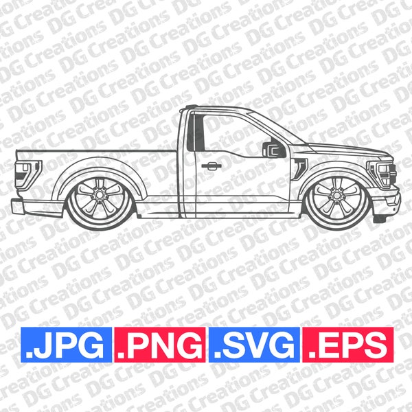 Ford F150 Regular Cab Pick up Truck 2023 Full Svg - Etsy