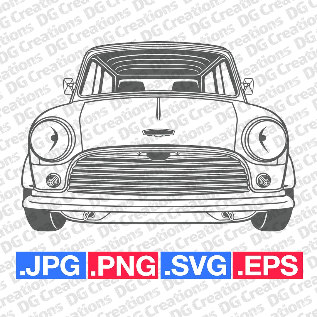 Mini Cooper S Classic 1967 Front Car SVG Clip Art Graphic Art Instant ...