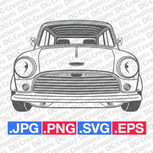 Mini Cooper S Classic 1967 Front Car SVG Clip Art Graphic Art Instant ...