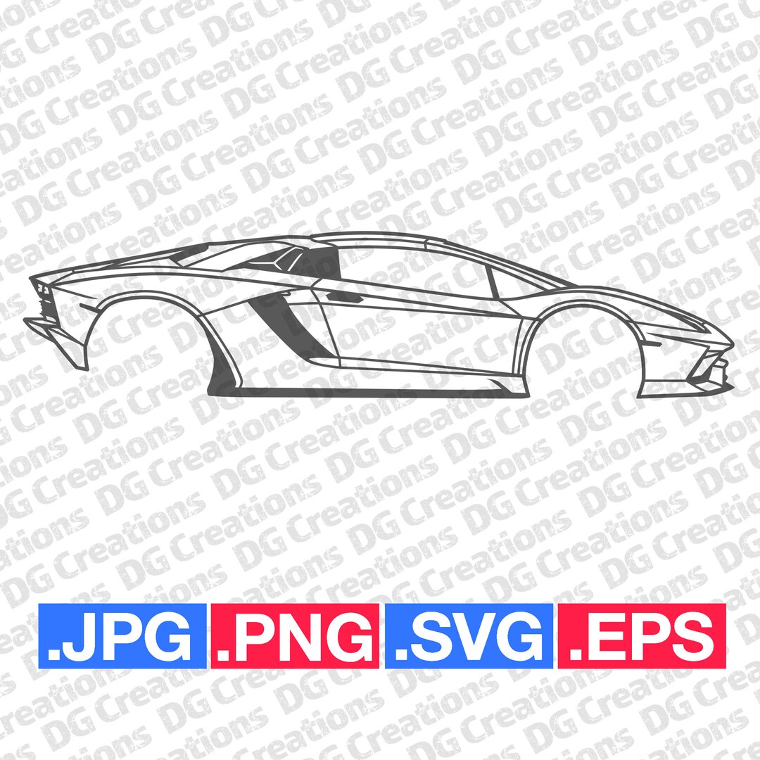 Lamborghini Aventador Sportscar SVG Car Clip Art Graphic Art Instant ...