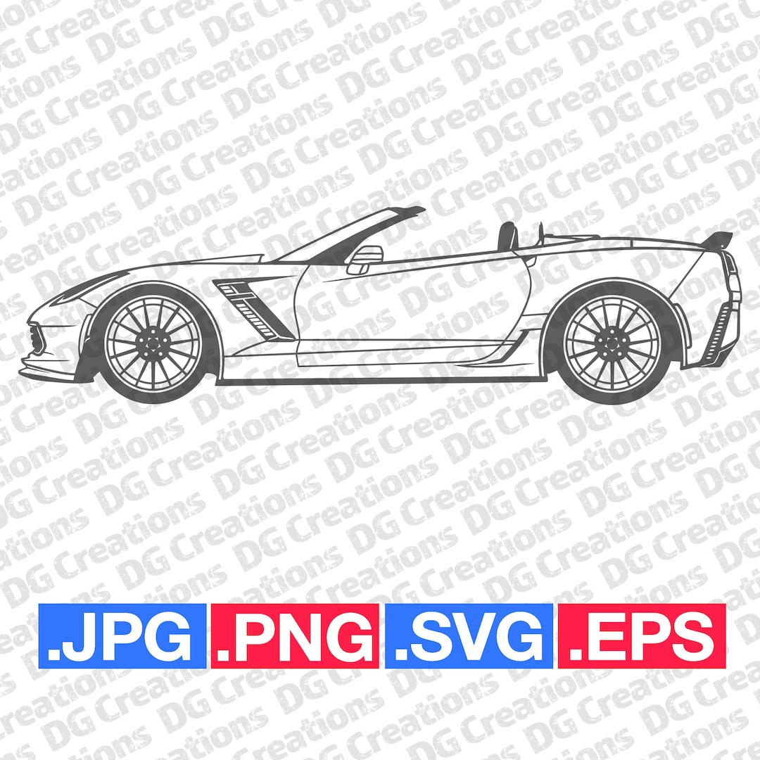 Chevrolet Corvette Grand Sport C7 Convertible Sportscar SVG Clip Art ...