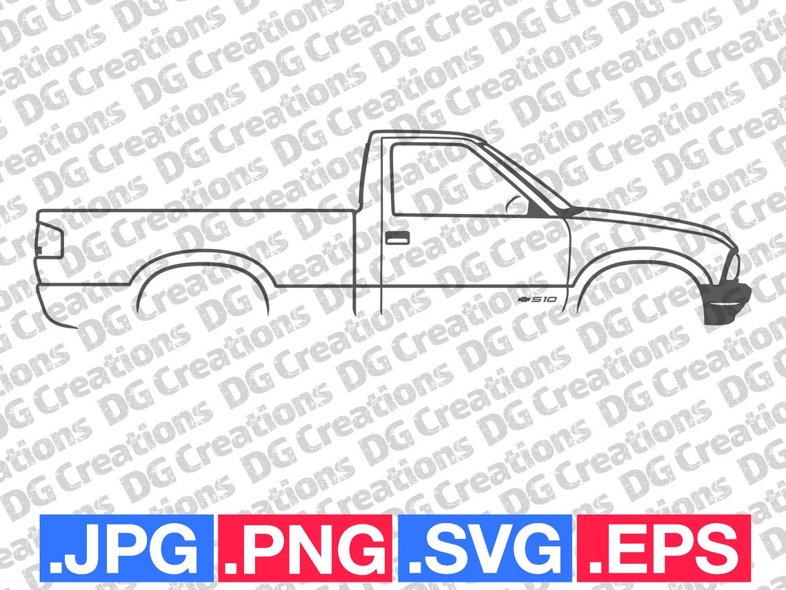 Chevrolet S10 Pick up Truck 1996 Car SVG Clip Art Graphic Art - Etsy