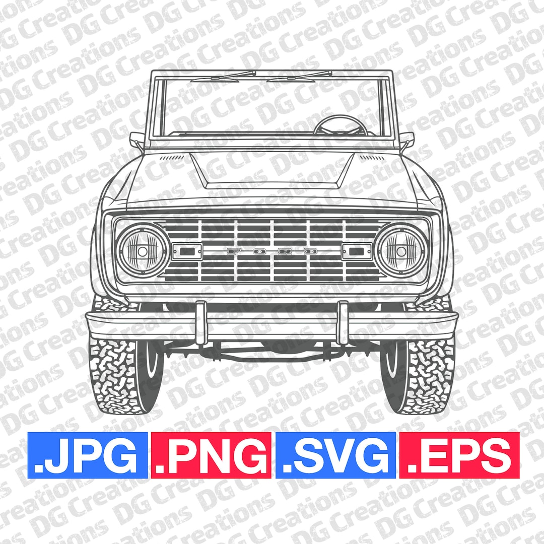 Ford Bronco Classic Front Car SVG Clip Art Graphic Art Instant Download ...