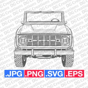 Ford Bronco Classic Front Car SVG Clip Art Graphic Art Instant Download ...