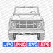 Ford Bronco Classic Front Car SVG Clip Art Graphic Art Instant Download ...