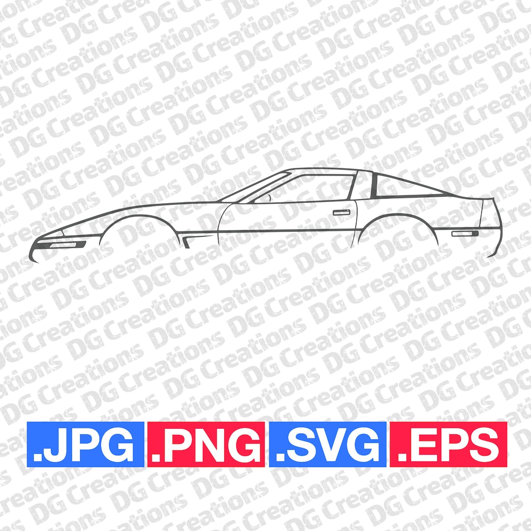 Corvette C4 Sportscar Car SVG Clip Art Graphic Art Instant Download ...