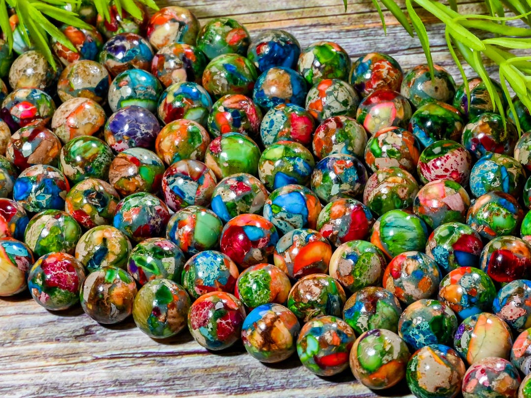 15.5" Rainbow sea Sediment Imperial Jasper Gemstone 4MM, 6MM, 8MM, 10MM ...
