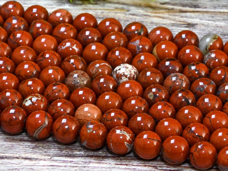 15.5" Red Jasper Beads Grade AAA Genuine Natural Gemstone Round Loose ...