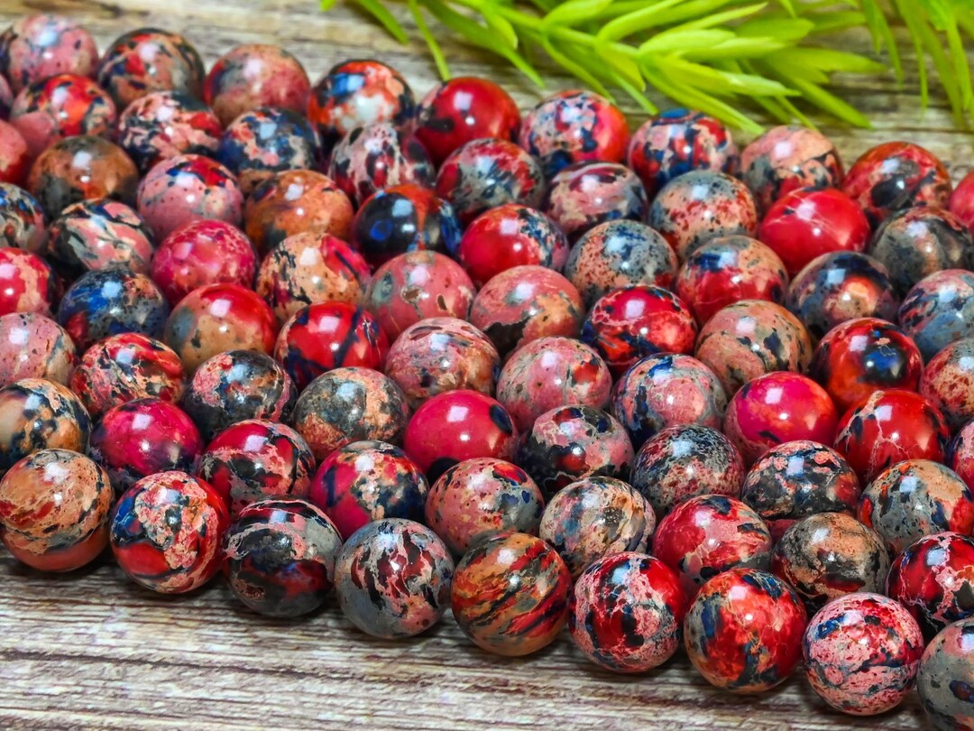 Sea Sediment Imperial Jasper Beads: Red Black Purple Gemstone, 15.5 ...