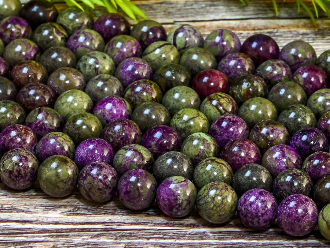 Rare Atlantisite Stichtite Beads Grade AAA Genuine Natural Smooth Round ...