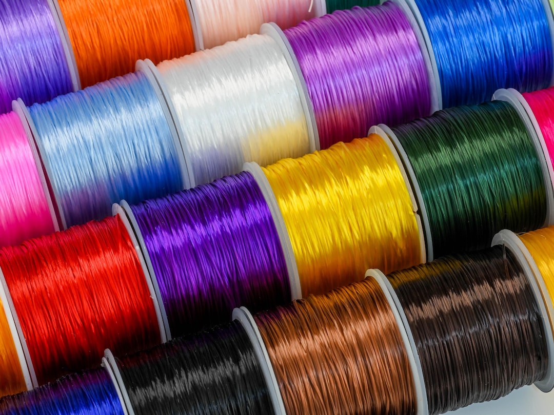 0.8mm Vibrant Dyed Stretch Cord 60m/roll Multipurpose Elastic Cord ...
