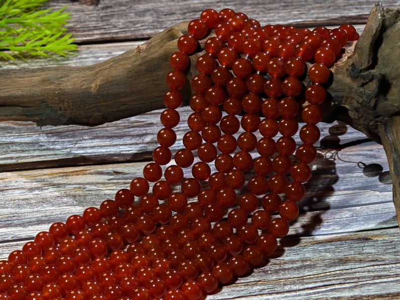 15.5" Genuine Natural Red Carnelian Beads Grade AAA Gemstone Round ...