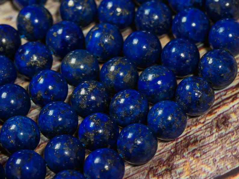 15.5" Lapis Lazuli Gemstone Smooth Beads 4MM 6MM 8MM 10MM 12MM Multiple ...