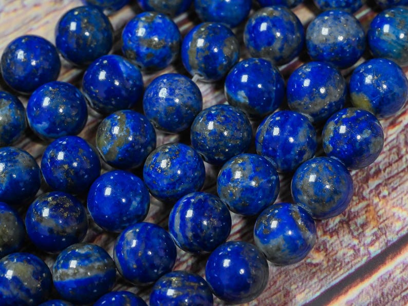 15.5" Lapis Lazuli Gemstone Smooth Beads 4MM 6MM 8MM 10MM 12MM Multiple ...