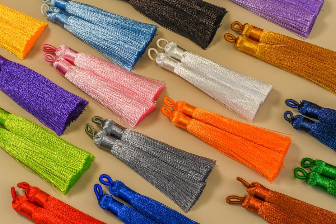 80mm Silk Tassels With Hanging Loop , Tassel Craft , Silk Tassel ...