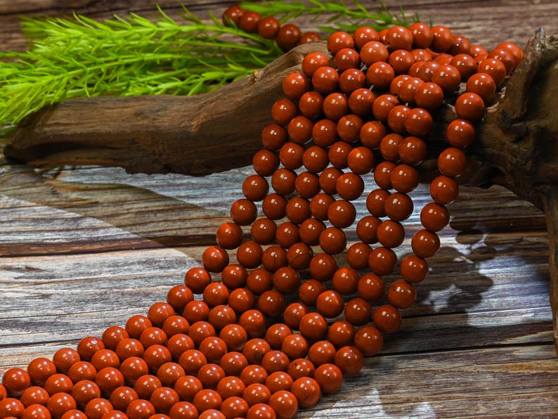 15.5" Red Jasper Beads Grade AAA Genuine Natural Gemstone Round Loose ...