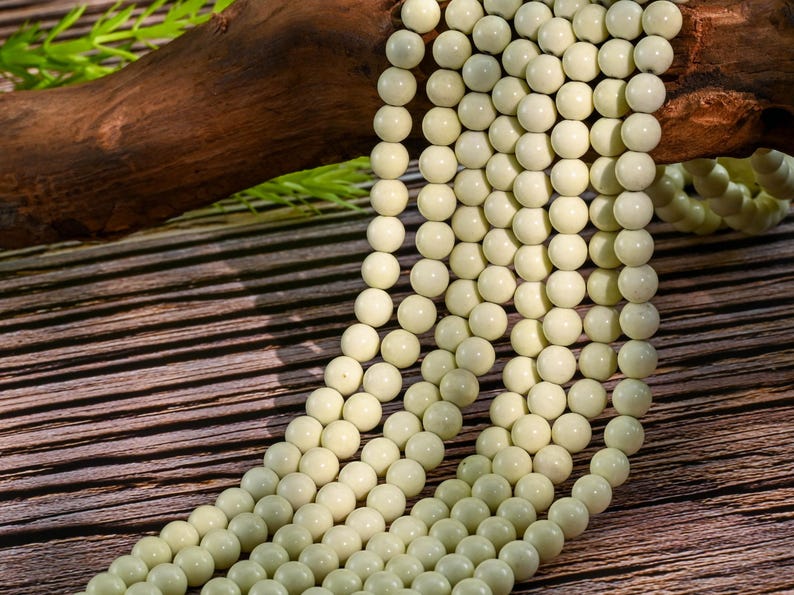15.5" Beige Agate Gemstone Smooth Round Loose Beads Aka Anion Oxide ...