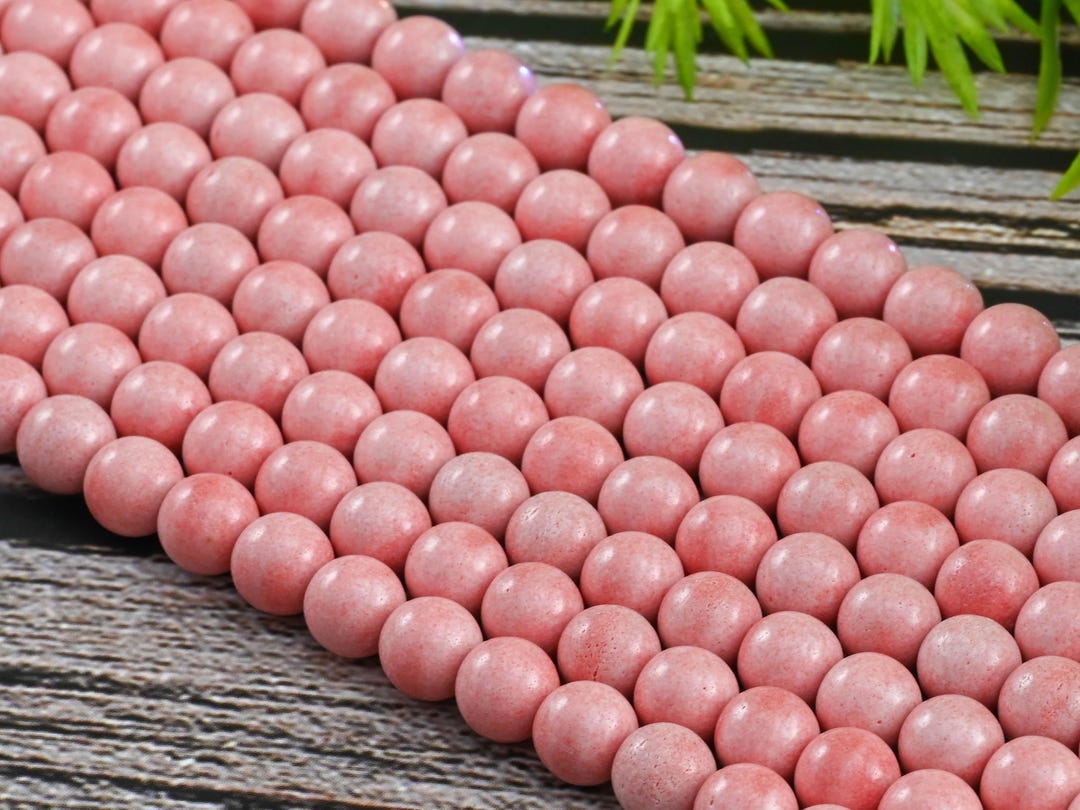 15.5" Coral Agate Gemstone Smooth Round Loose Beads Aka Anion Oxide ...