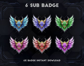 TWITCH Sub Badges crystal Ranks - Etsy