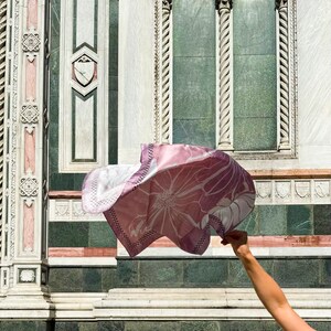 Cosmos Flower Midi Silk Scarf Made in Italy - Etsy