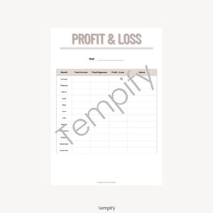 Profit and Loss Tracker Printable Bundle – 6 Pastel Colors | A4 & US ...