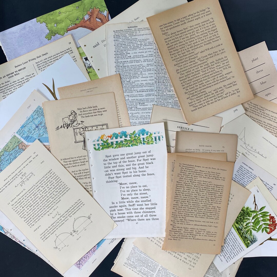 Ecclectic Mix Vintage Book Pages and Papers - Etsy