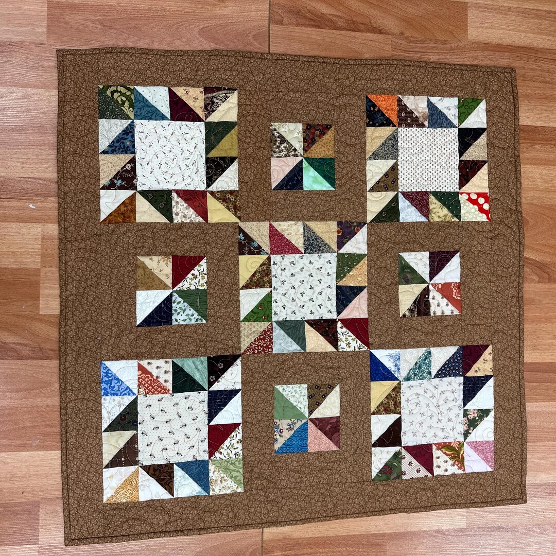 Brown Friendship Pinwheels Little Quilt/table Topper - Etsy