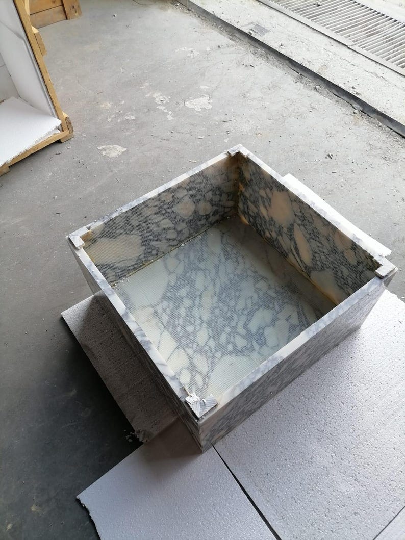 Calacatta Viola Marble Rectangular Prism Block Design Coffee Table (w ...