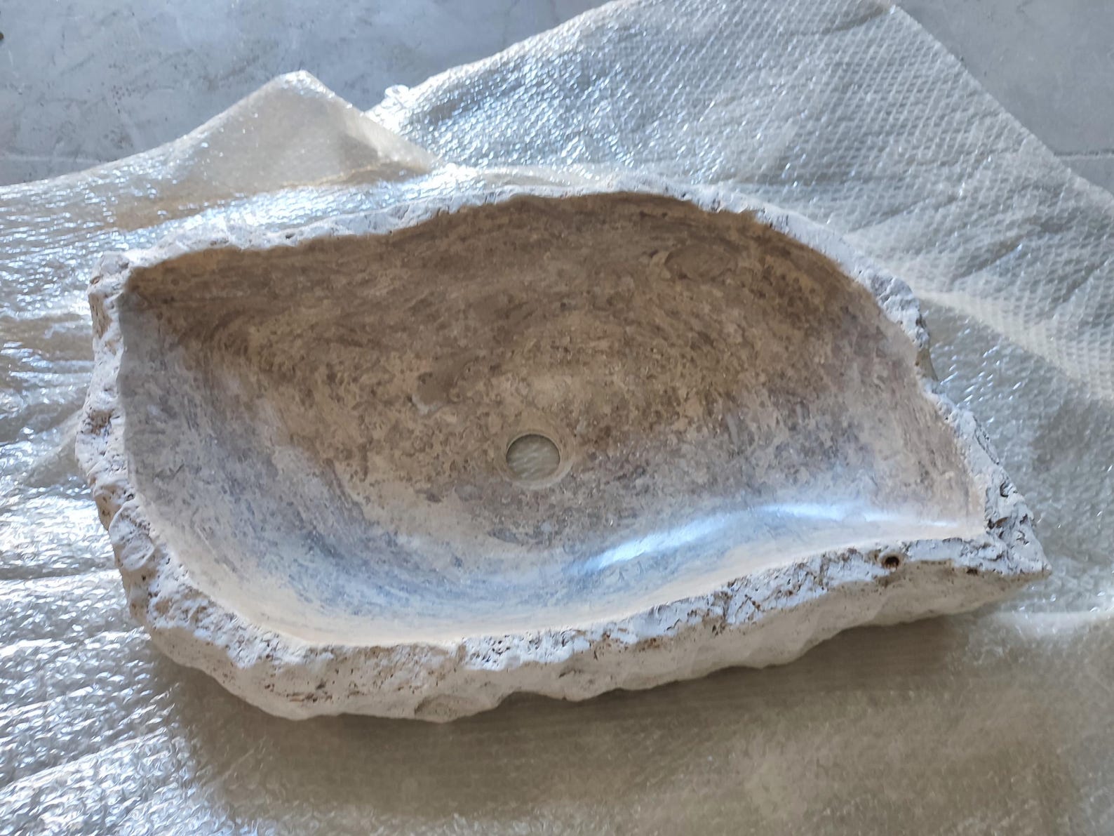 Silver Travertine Sink, Rustic Travertine Bathroom Sink, Vessel Sink ...