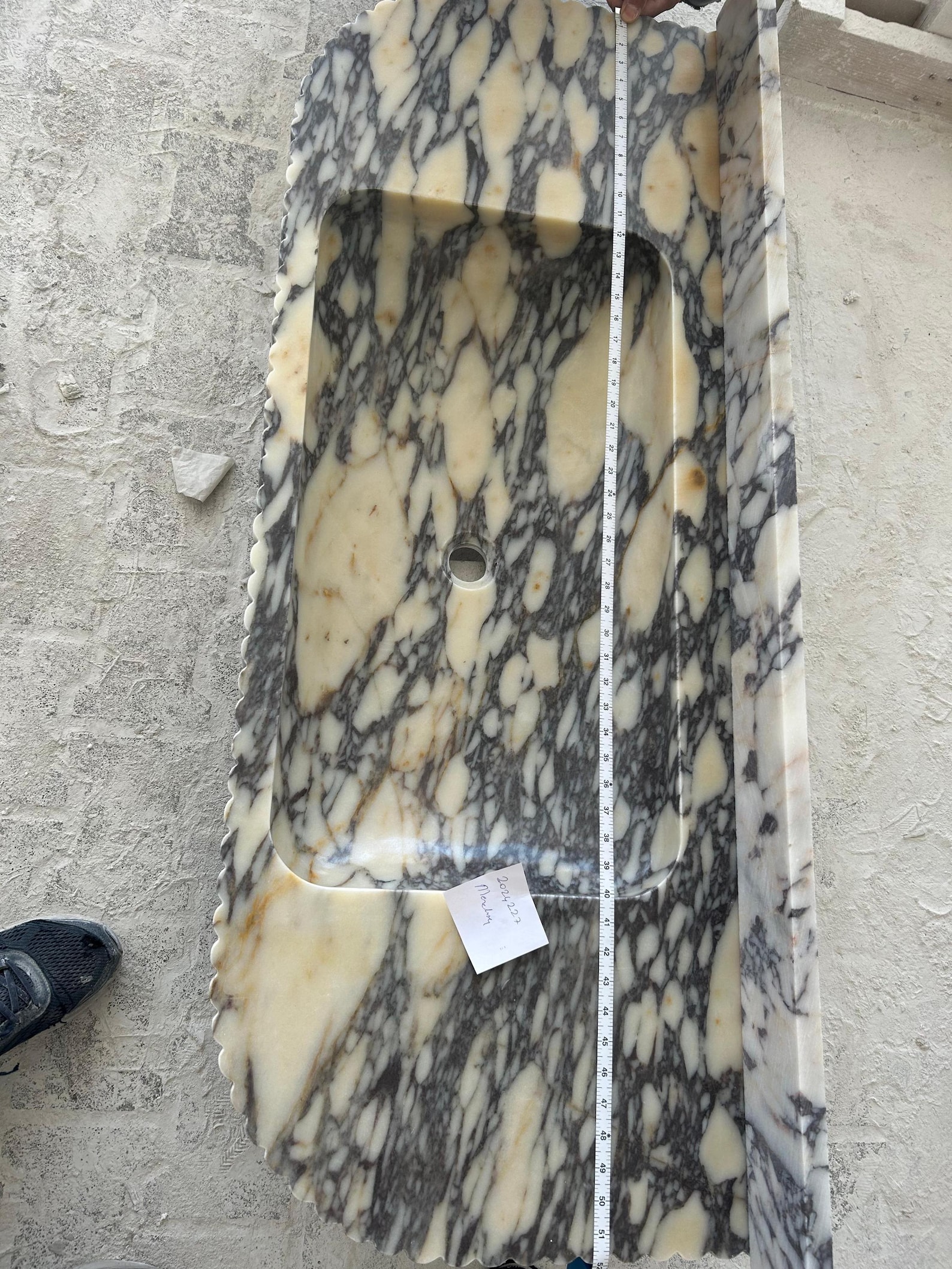 Calacatta Viola Marble Wall-mount Bathroom Vanity Carved From Solid ...