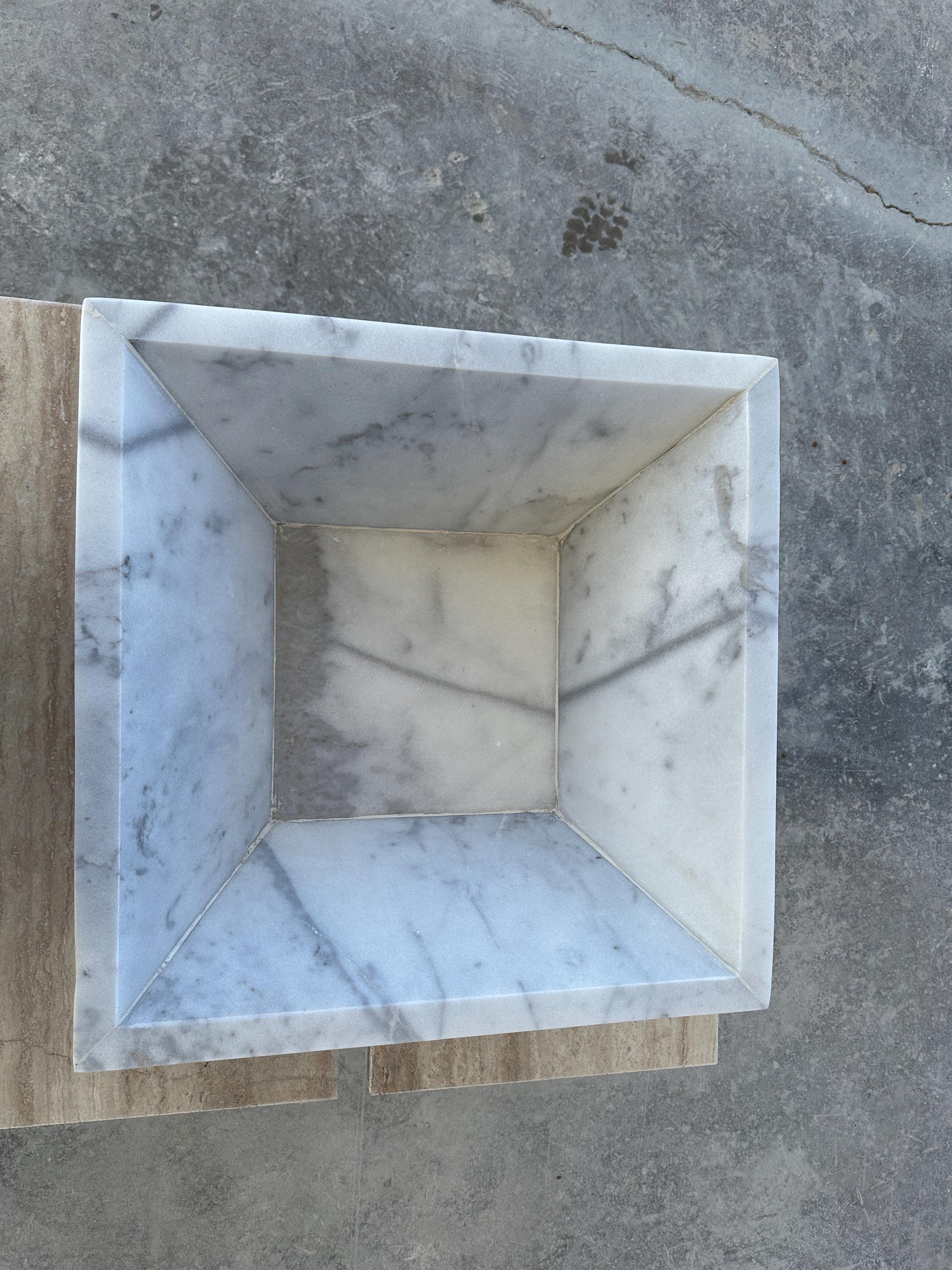 Carrara White Marble Natural Stone Fire Pit, Honed - Matte, (w)24" (l ...