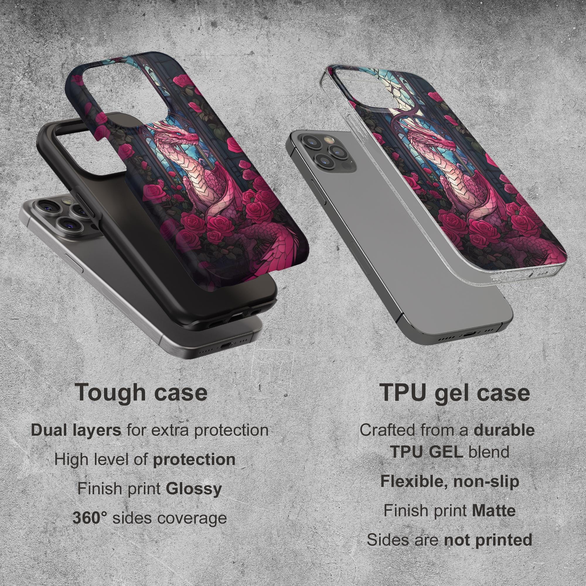 Dragon Mythology Phone Case Stained Glass Tough Cover for iPhone 17 Pro ...