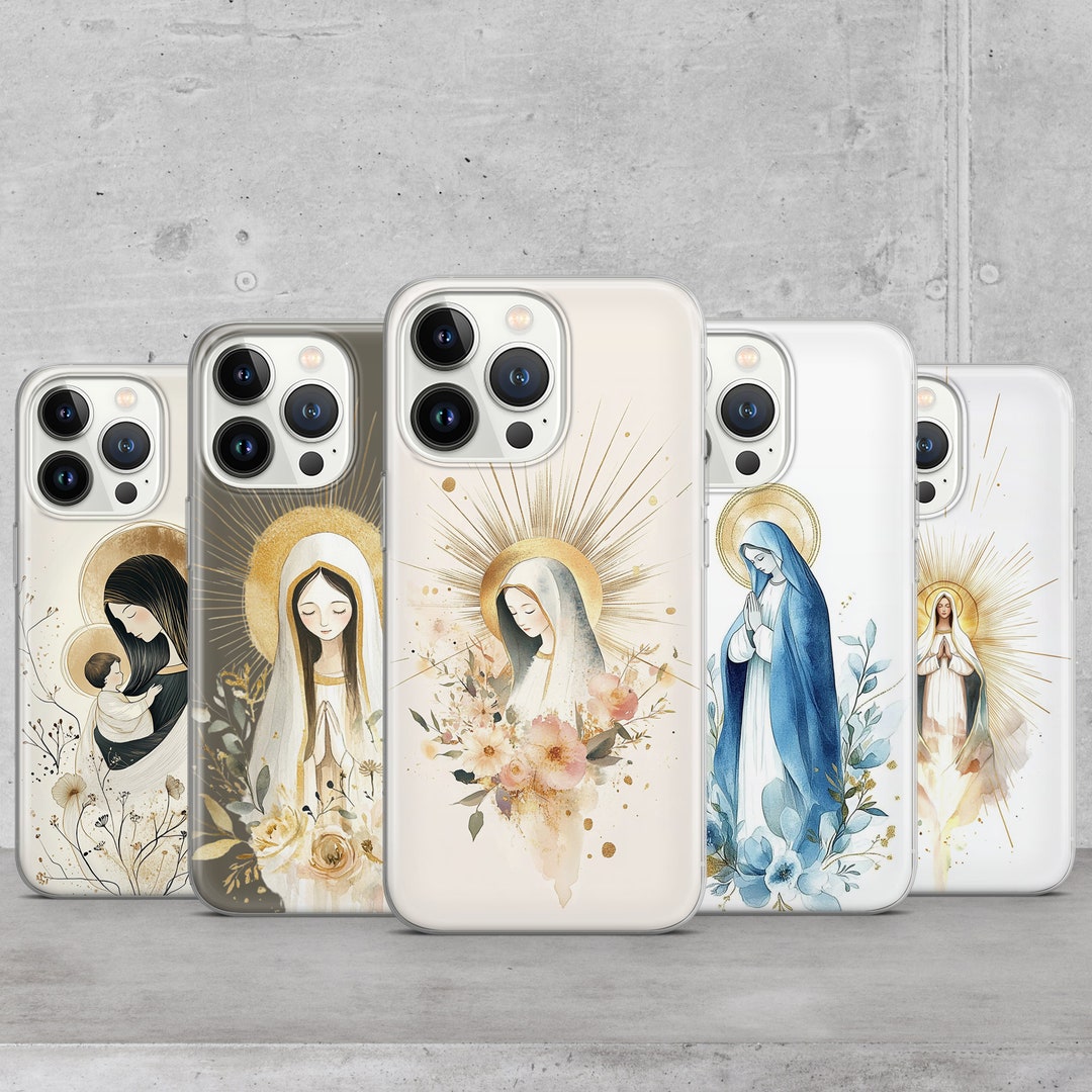 Mother of God Phone Case Holy Mary Cover for iPhone 16e, 15, 14 Pro Max ...