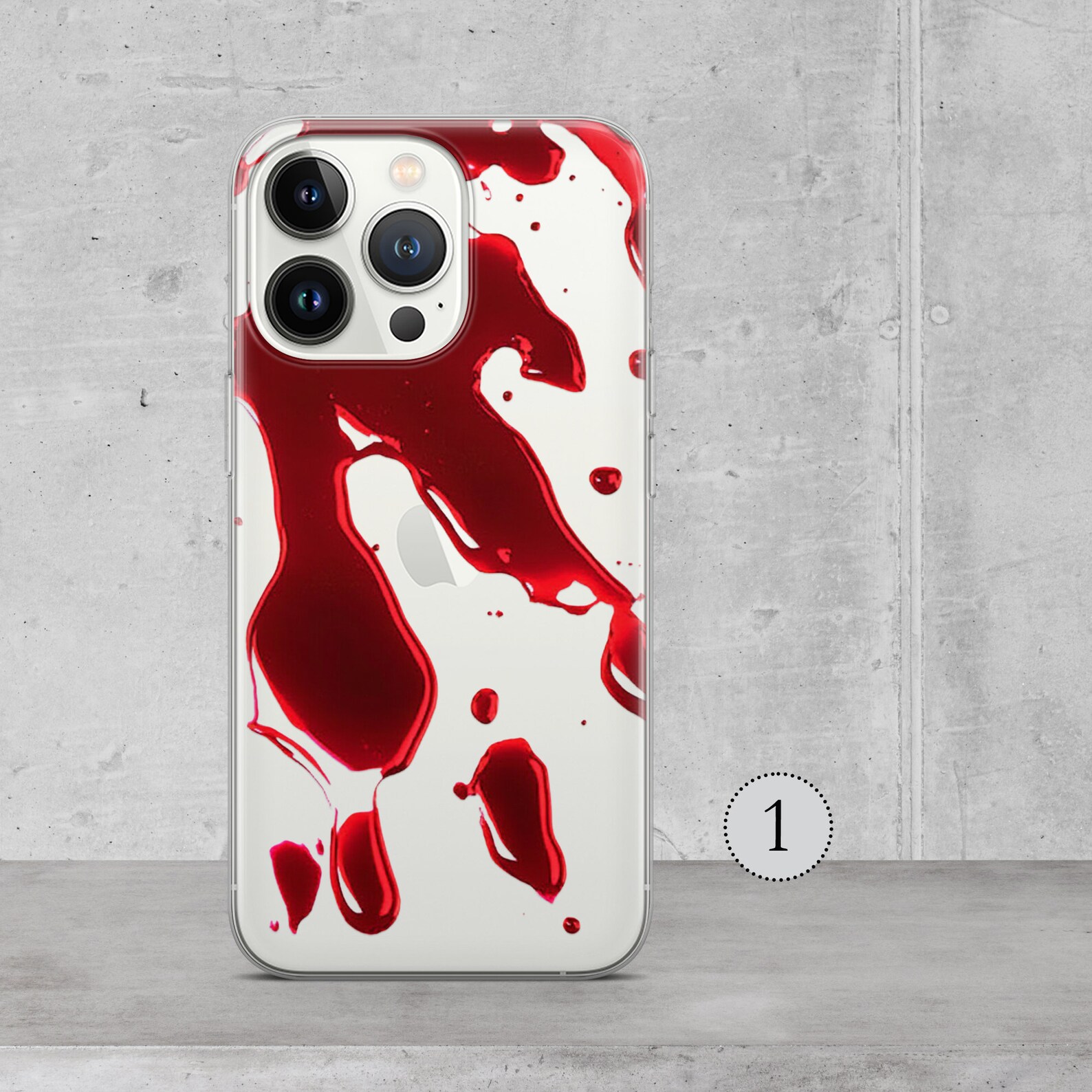 Bloody Clear Case Blood Splatter Cover for iPhone 17 Pro Max, 16, 15 ...