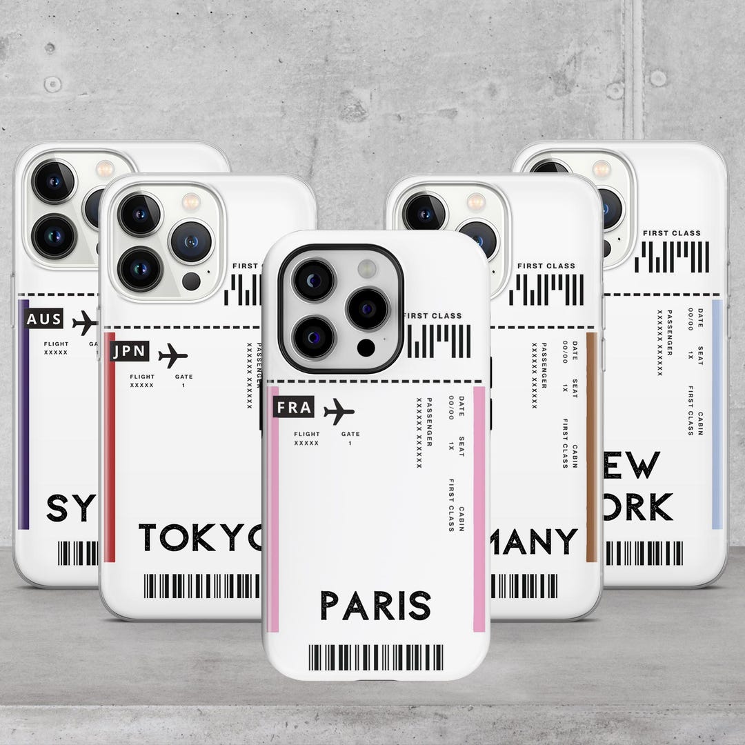 Plane Ticket Phone Case Boarding Pass Tough Cover for iPhone 17 Pro Max ...