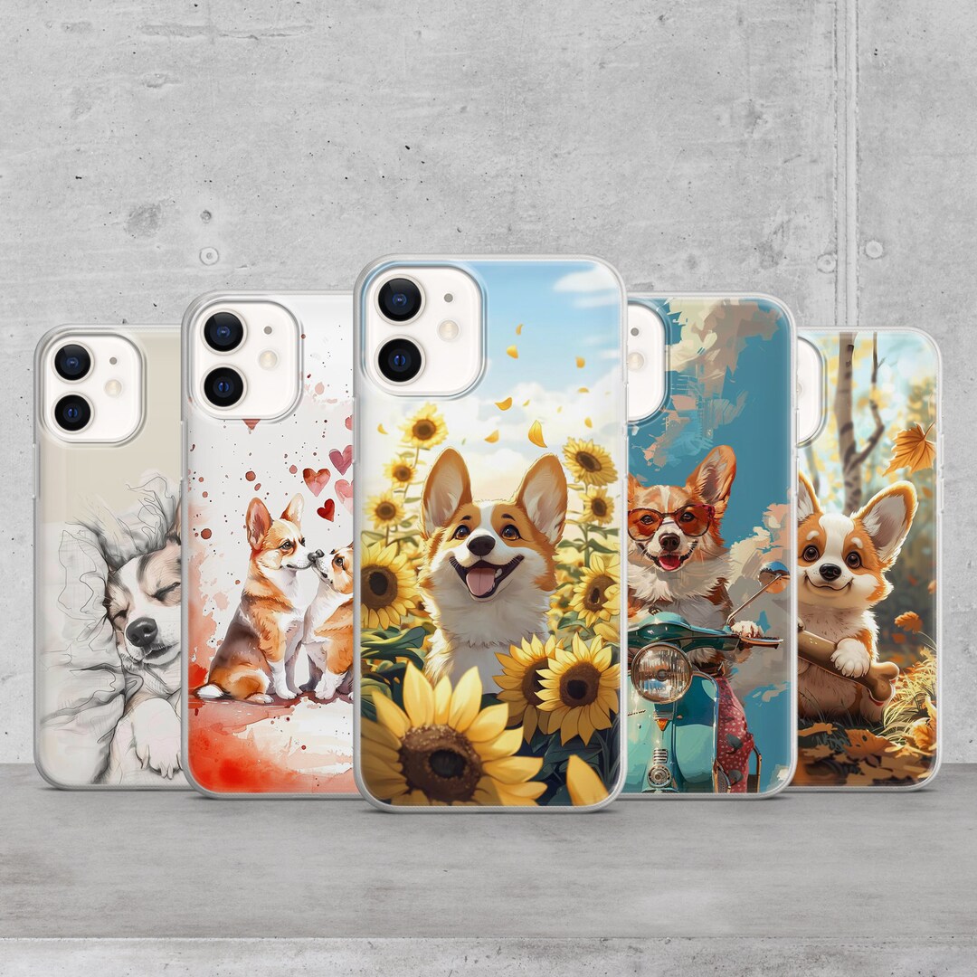 Furry Dog Phone Case Corgi Puppy Cover for iPhone 17 Pro Max, 16 Pro ...