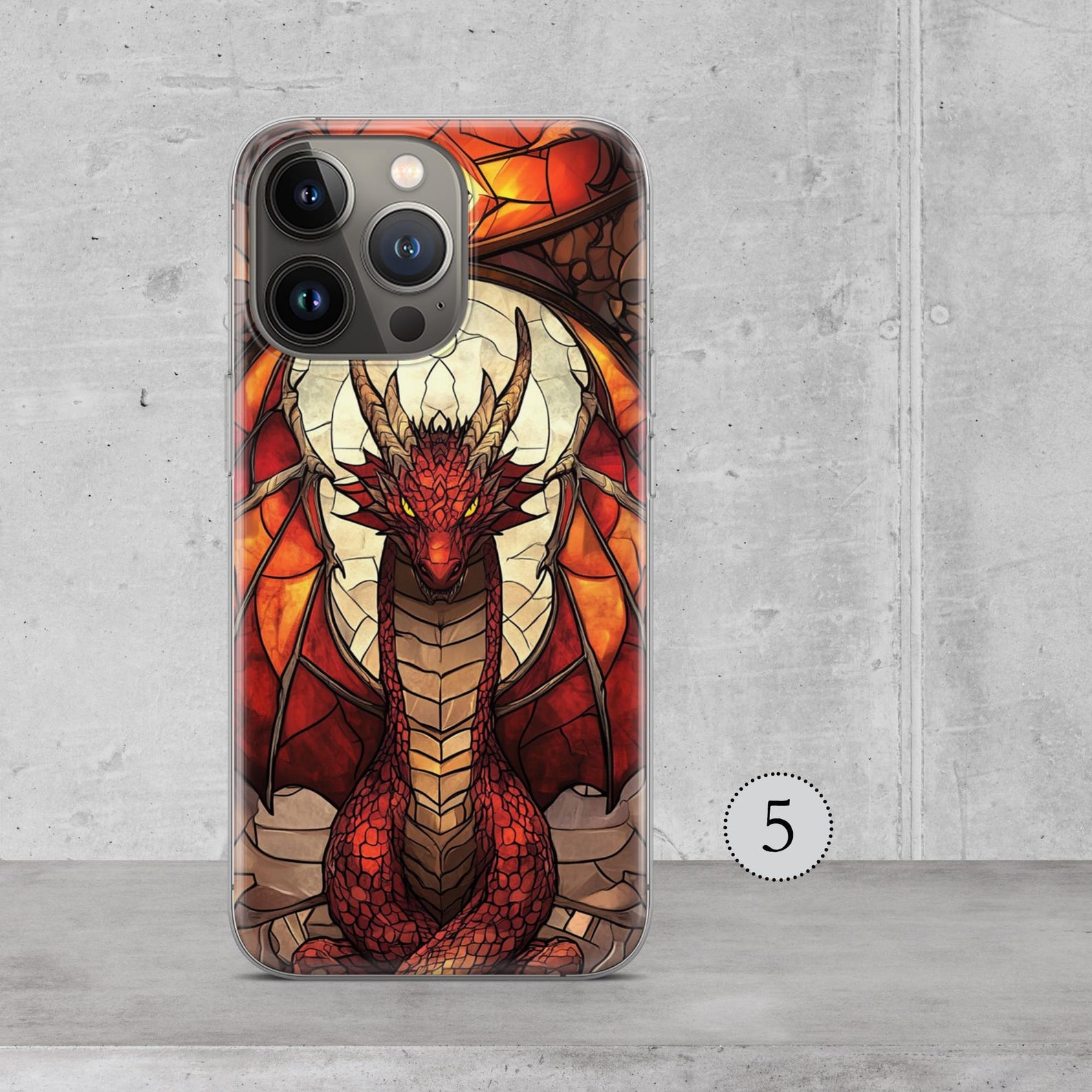 Dragon Mythology Phone Case Stained Glass Tough Cover for iPhone 17 Pro ...