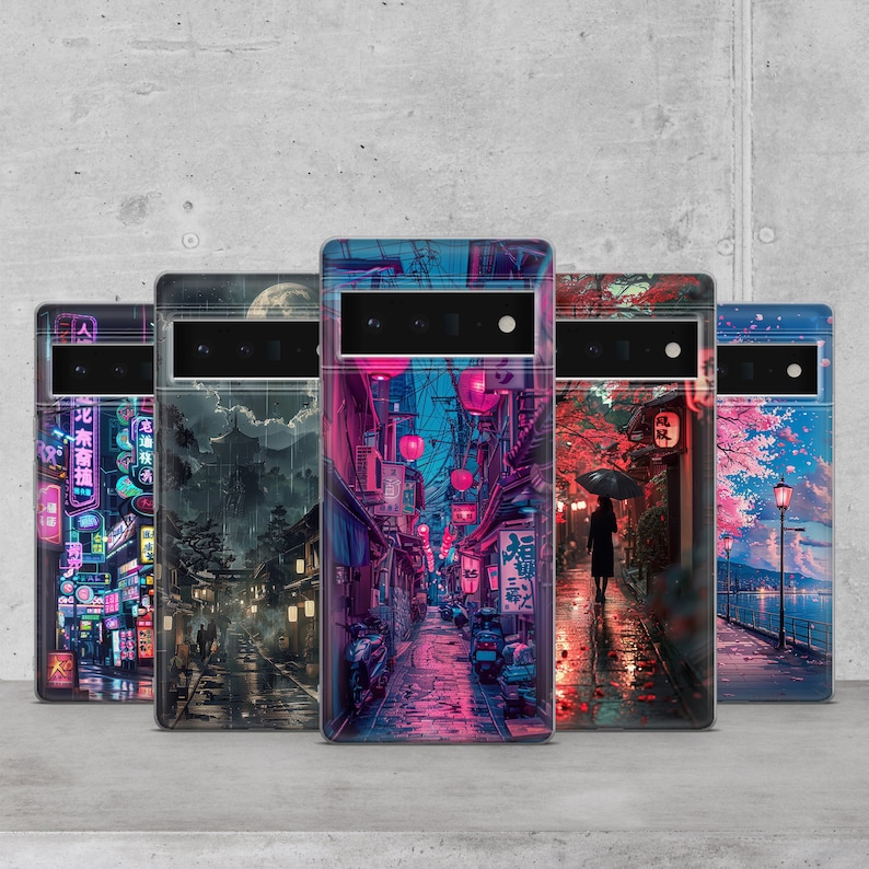 Neon Asian Streets Phone Case Tokyo City Cover for Google Pixel 10A, 9A ...