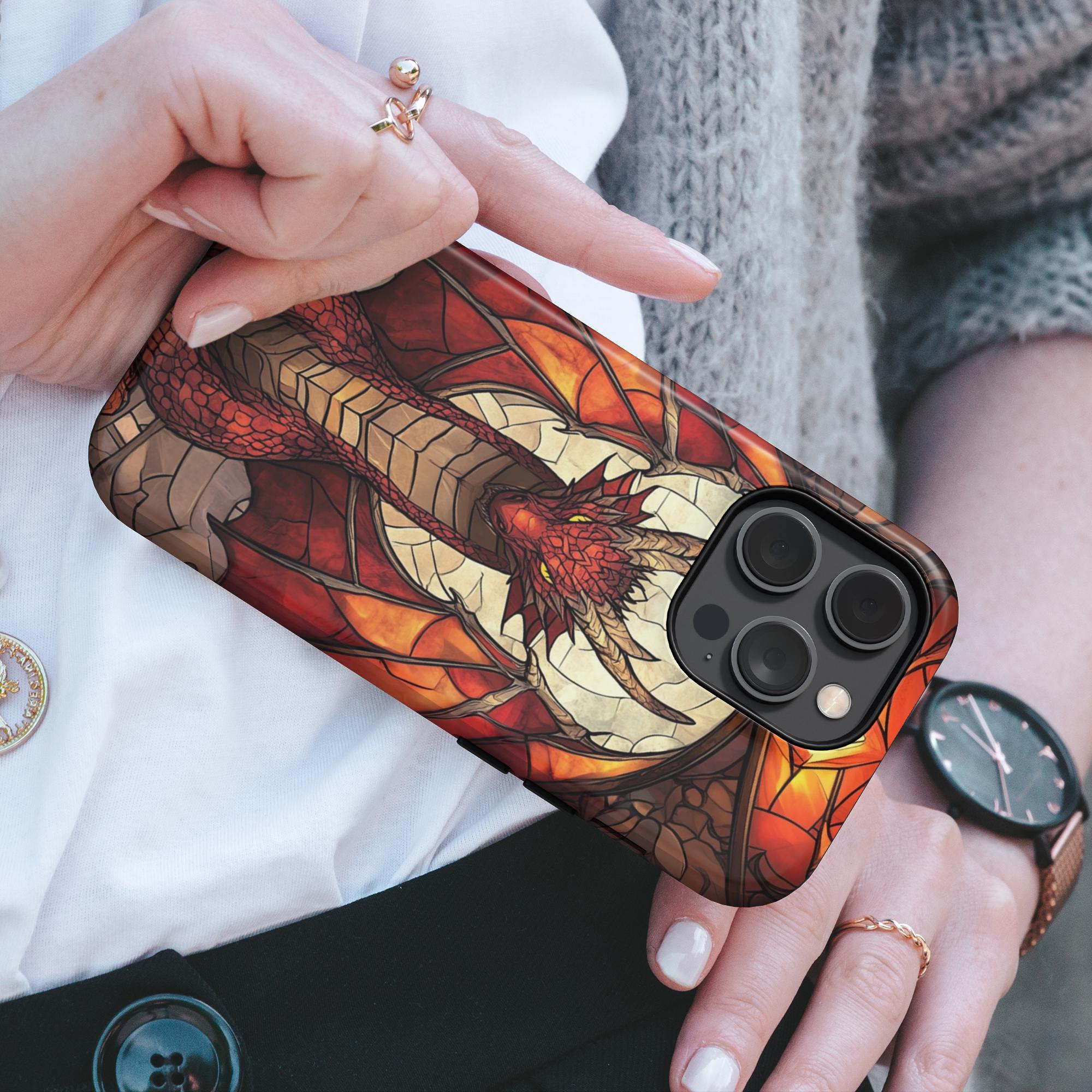 Dragon Mythology Phone Case Stained Glass Tough Cover for iPhone 17 Pro ...