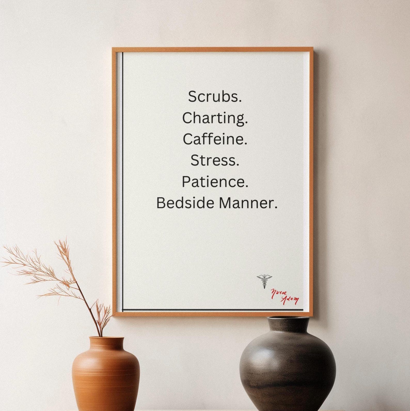Nurse Life Printable Art: Scrubs, Caffeine, Charting (digital Download ...
