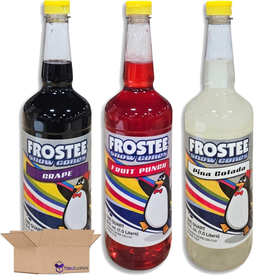 Snow Cone Syrup 3 Flavor Variety Pack Grape, Fruit Punch, Pina Colada ...