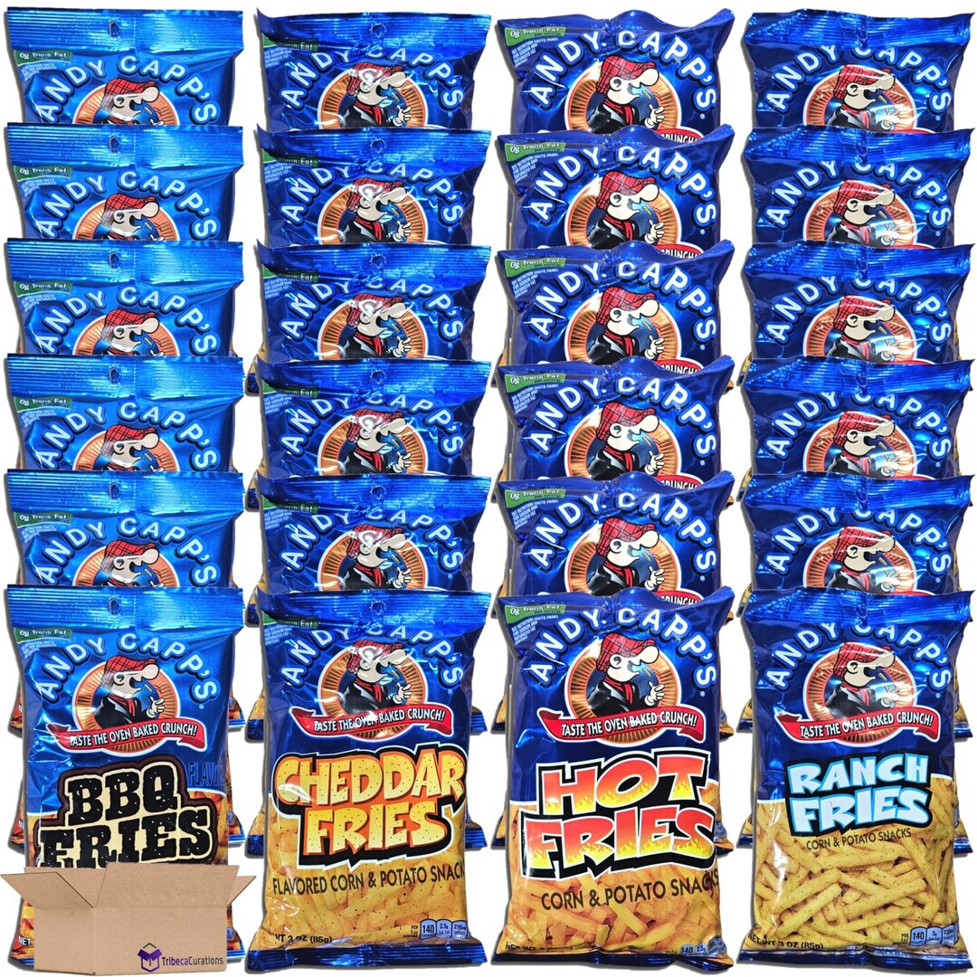 Andy Capp's Snack Fries Variety Pack Hot, Cheddar, Ranch and BBQ 3 Oz ...
