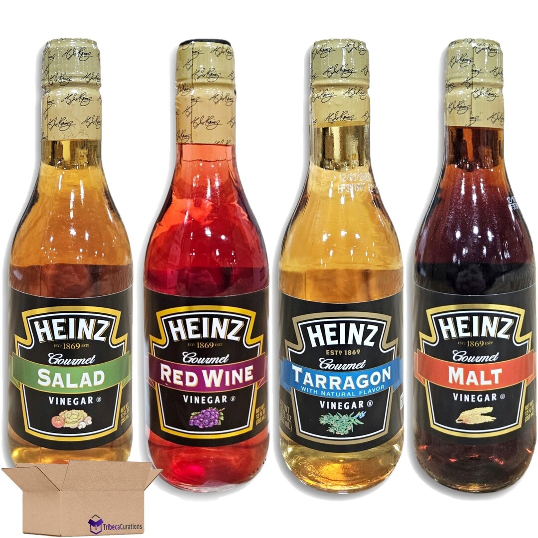Gourmet Vinegar Variety Pack Malt, Red Wine, Salad, & Tarragon 12 Fl Oz ...