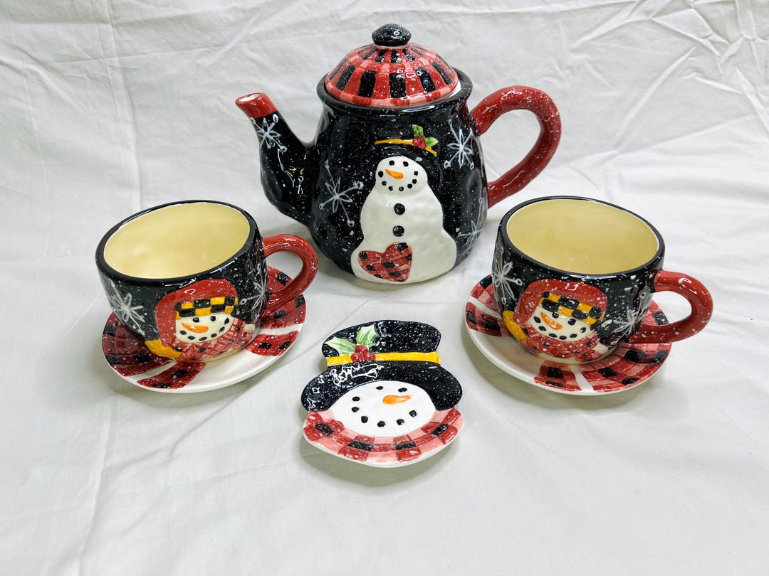 Ganz Holiday Snowman Bella Casa Tea Set, Starry Night Hand-painted ...